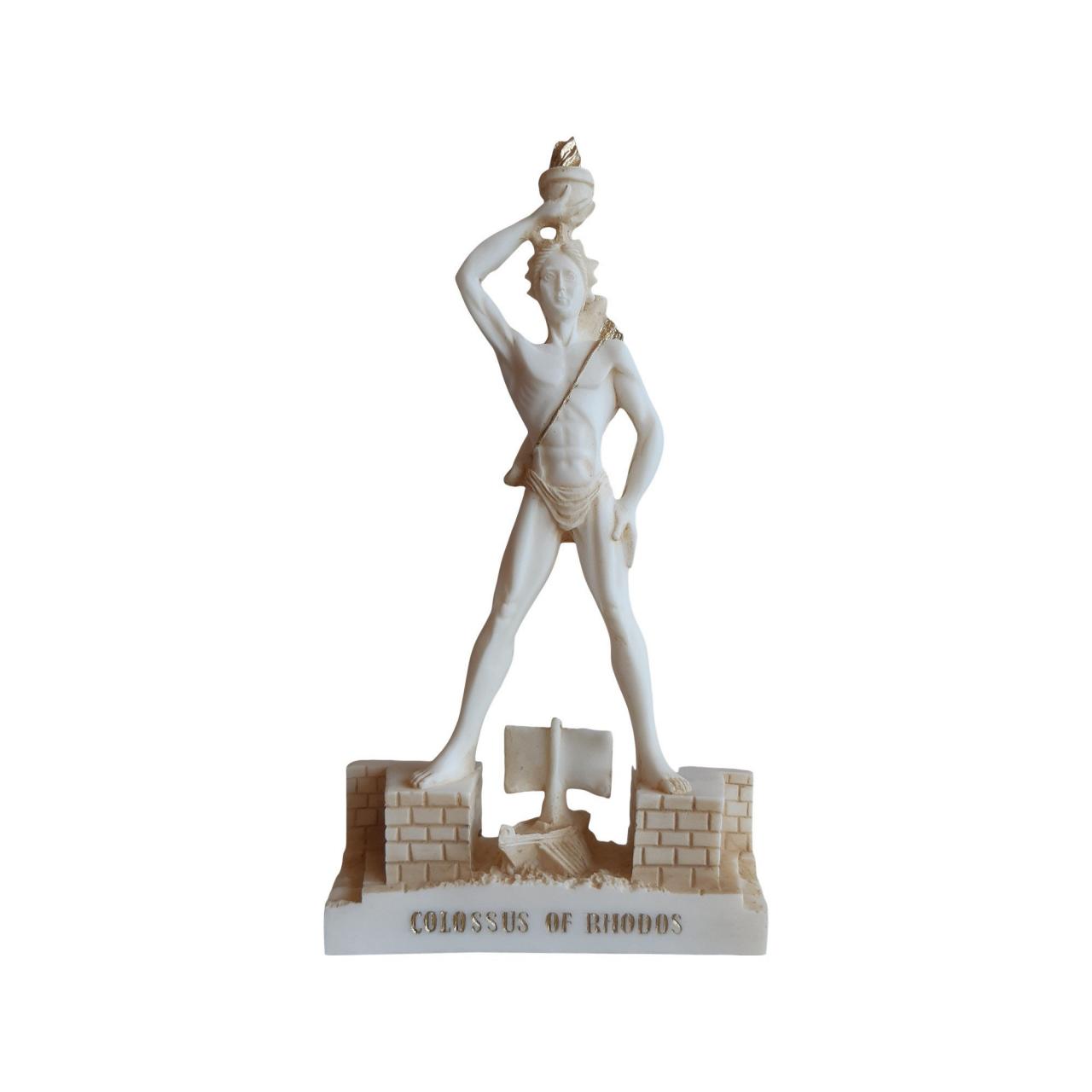 Colossus Of Rhodes Statue Greek Handmade Alabaster Sculpture 22cm on Luulla