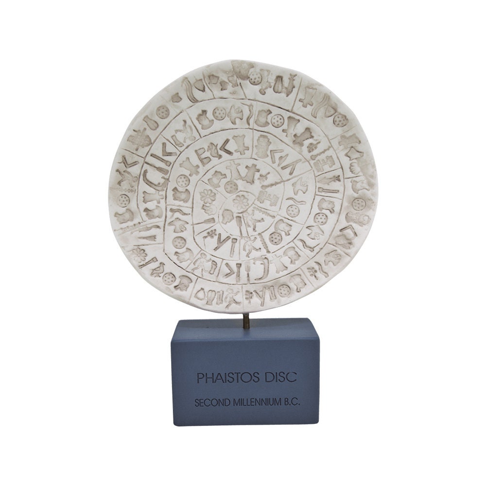 Phaistos Disc Sculpture Ancient Greek Cretan Historical Alabaster ...