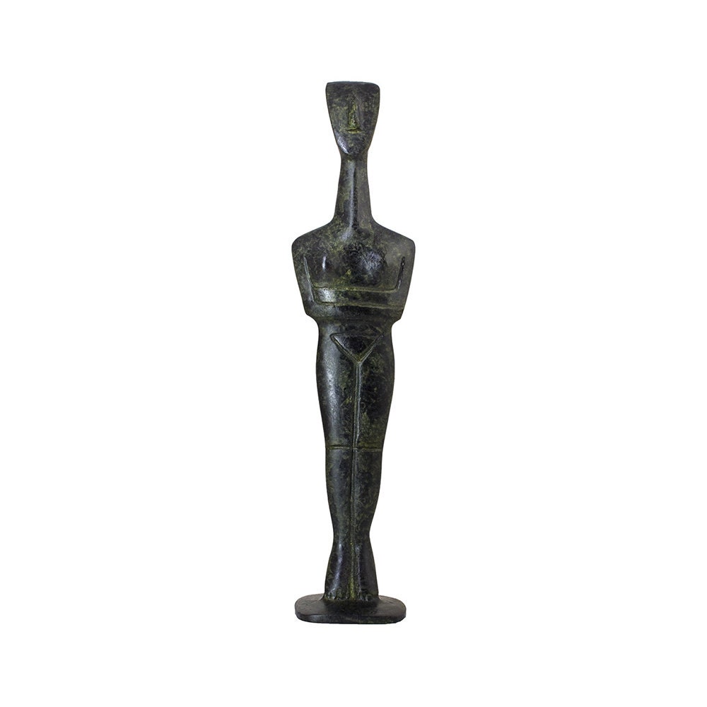 Female Cycladic Idol Bronze Sculpture Ancient Greek Handmade Figurine ...