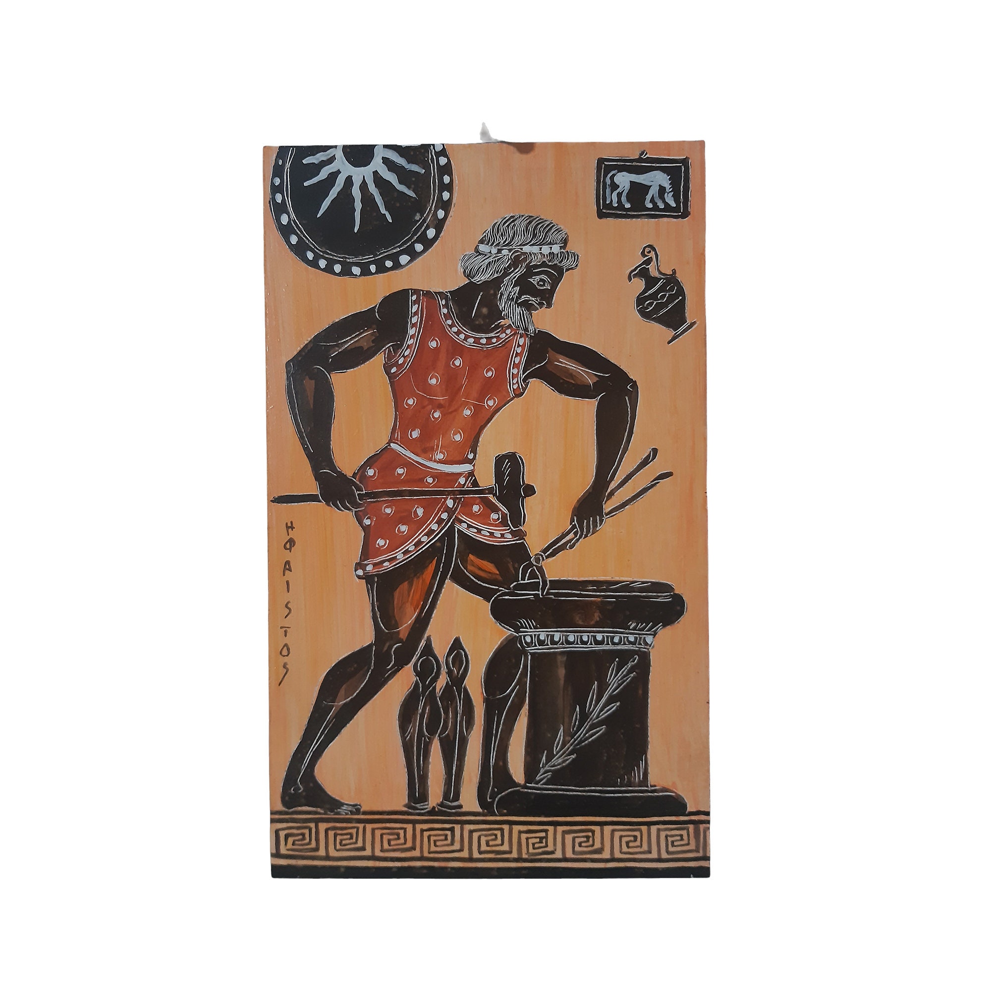 Hephaestus Greek God Unique Wall Painting Greek Mythology Handmade On ...